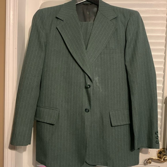 Suits & Blazers | Vintage Retro Green Stripe Wide Leg Suit | Poshmark